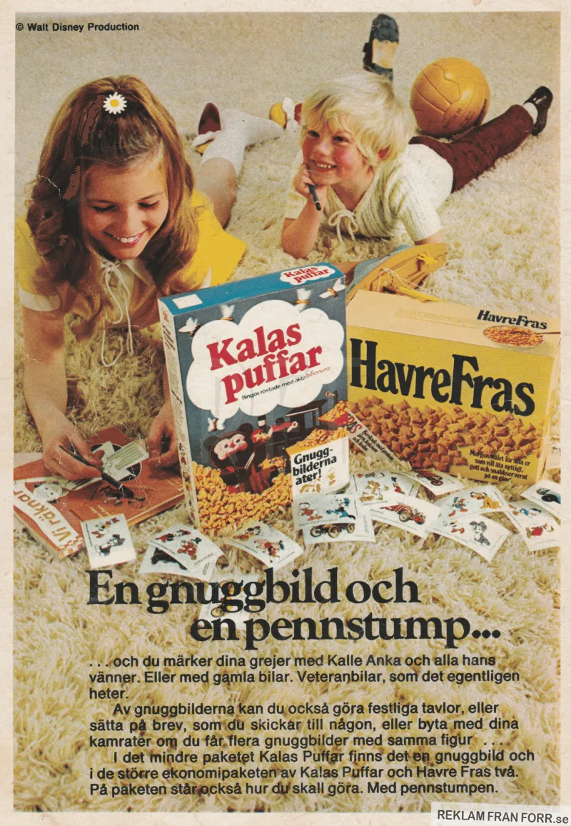 Gnuggbilder i frukostflingepaketen | Serietidningsreklam.se