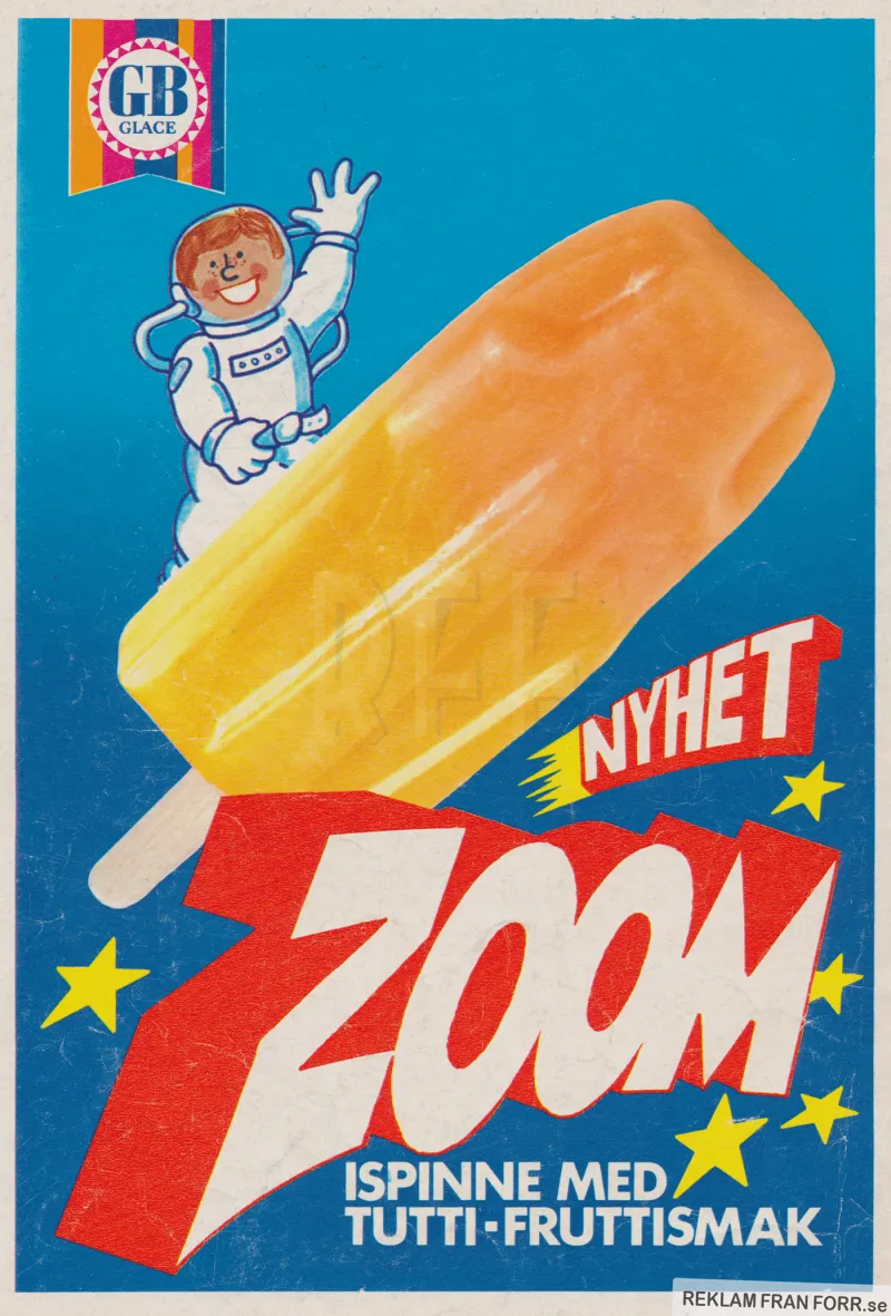 Reklam för glassen Zoom | Serietidningsreklam.se