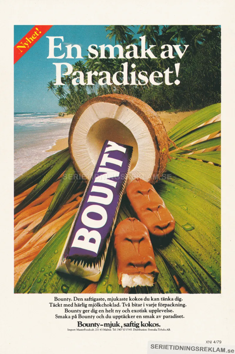Bounty - En smak av paradiset | Serietidningsreklam.se